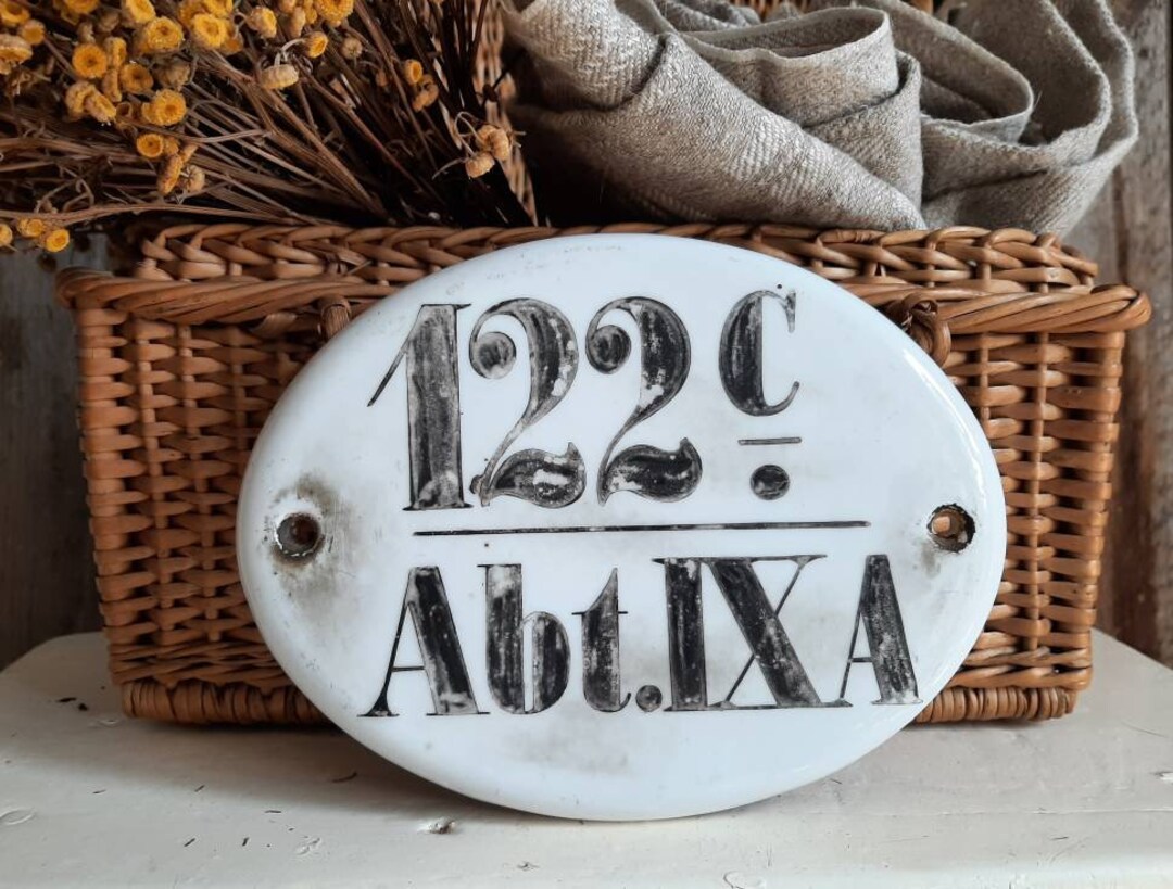 .RAR! ANTIQUE HOUSE NUMBER*PORCELAIN HOUSE NUMBER*ANTIQUE HOUSE NUMBER ...