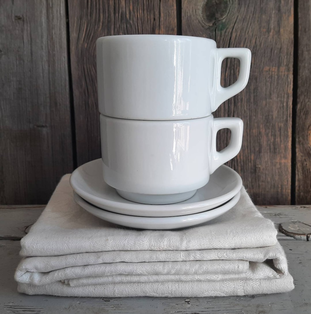 RARE! 2 Antique CUPS & SAUCERS* Coffee Cups*cocoa Cups*tea Cups Made of ...