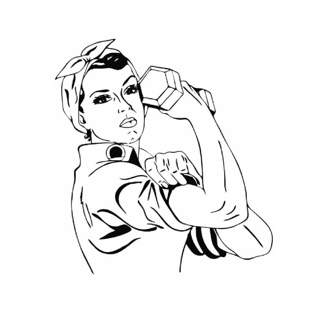 SVG Rosie the Riveter With Dumbbell, Instant Download SVG File - Etsy