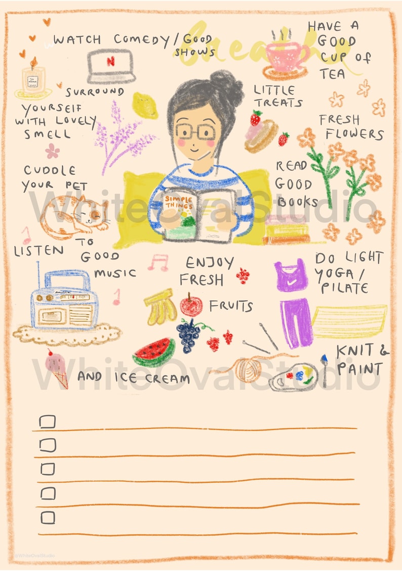 Wellness Planner, Self Care Journal Printable, Anxiety, Mood Habit ...