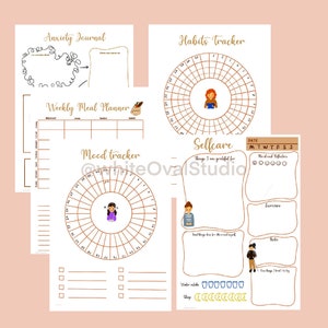 Wellness Planner, Self Care Journal Printable, Anxiety, Mood Habit ...