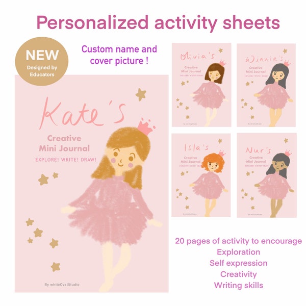 Children Activity Printable, Personalized, Journal, Workbook, Home ...