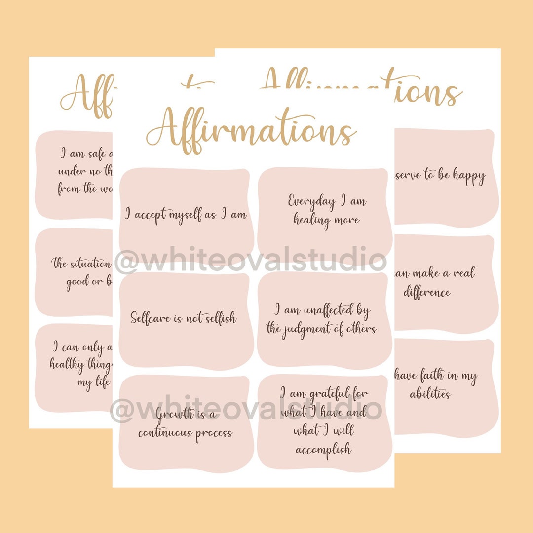 Affirmation Cards Printable, Journal, Planner Printable, Anxiety ...