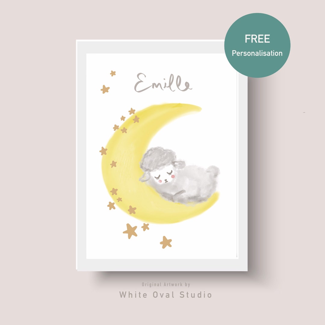 Twinkle Twinkle Sleepy Sheep | CUSTOM NAME PRINT Nursery Art| Children ...