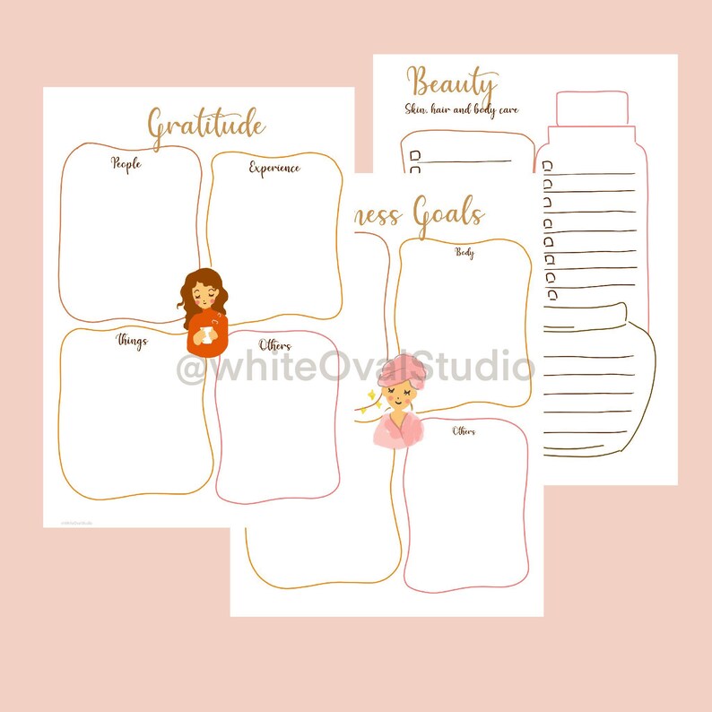 Wellness Planner, Self Care Journal Printable, Anxiety, Mood Habit ...