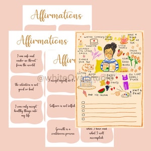 Wellness Planner, Self Care Journal Printable, Anxiety, Mood Habit ...