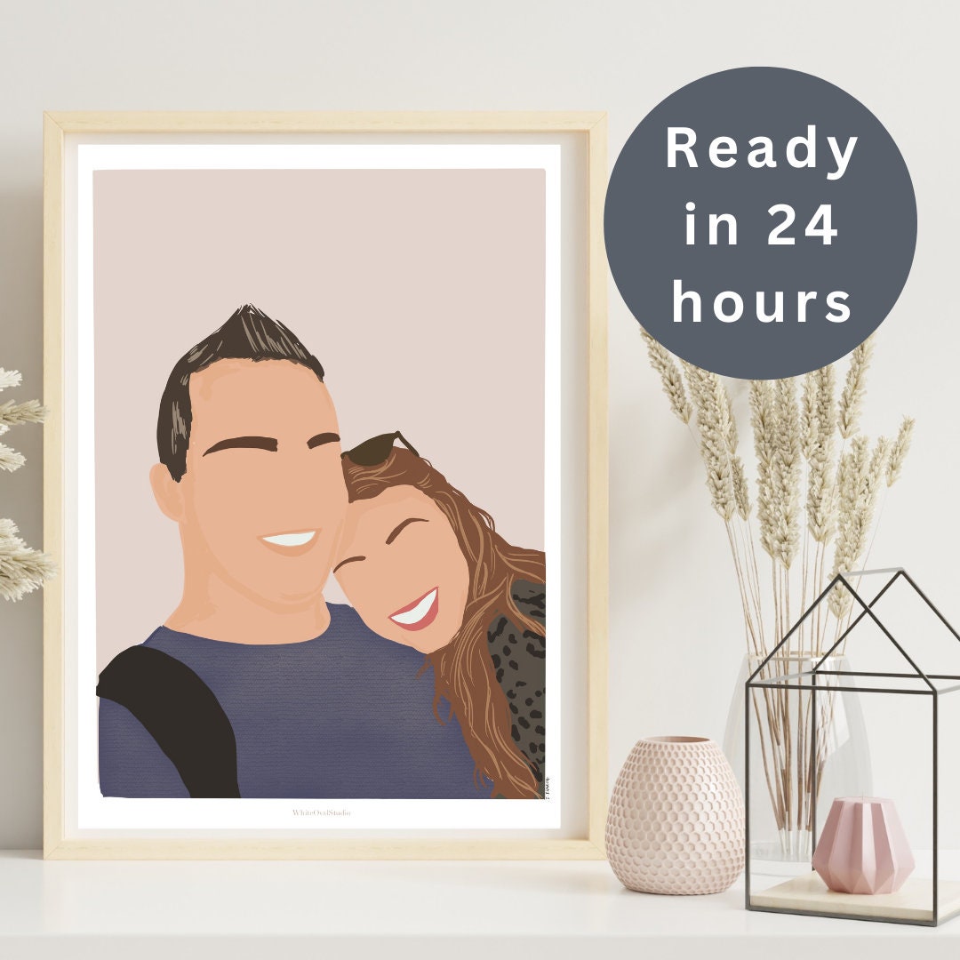 Custom Faceless Portrait, Custom Illustration, Couple Portrait, Wedding ...