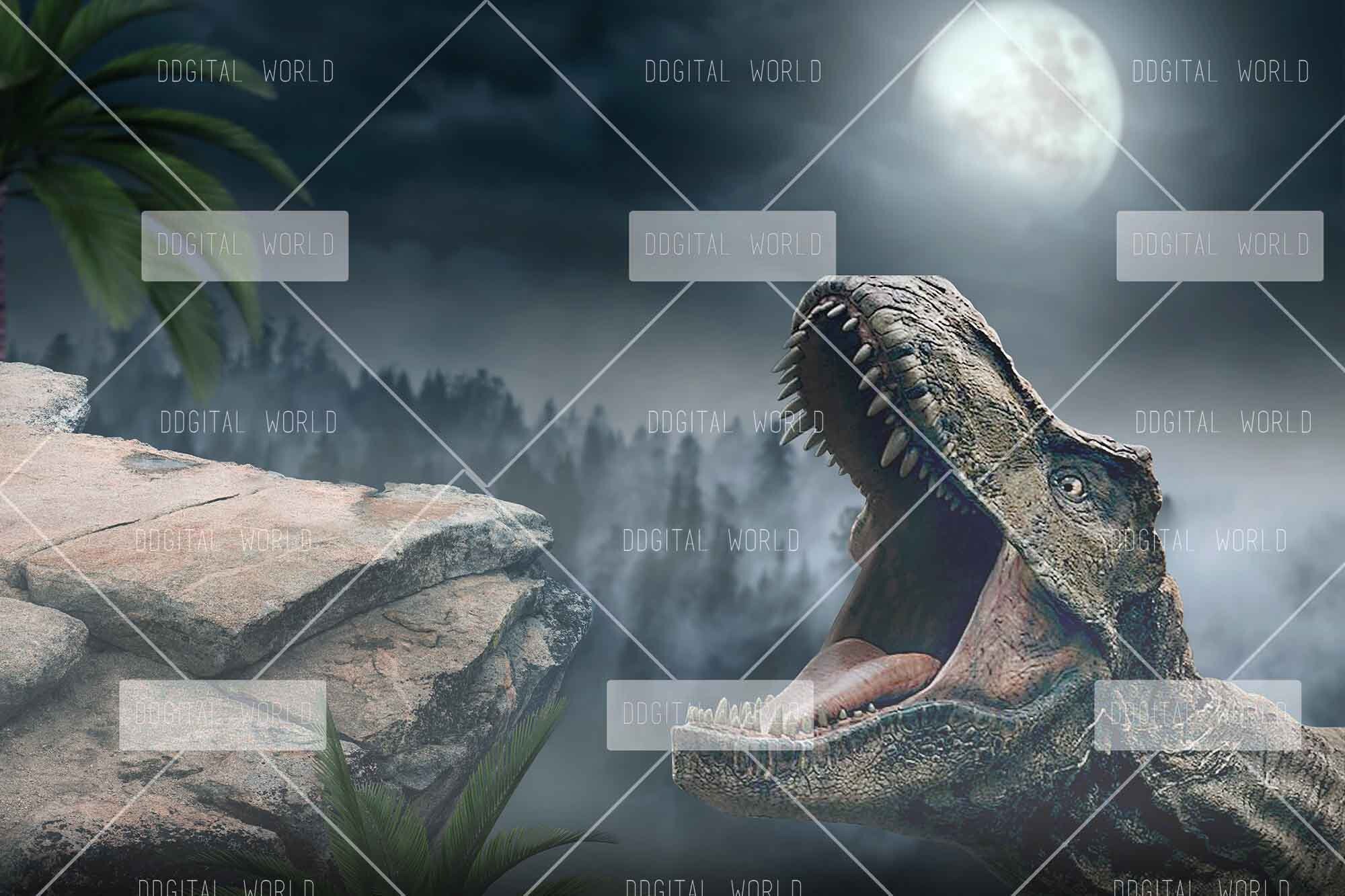 Dinosaur Digital Background Chasing Dinosaurs Backdrop Scary - Etsy UK