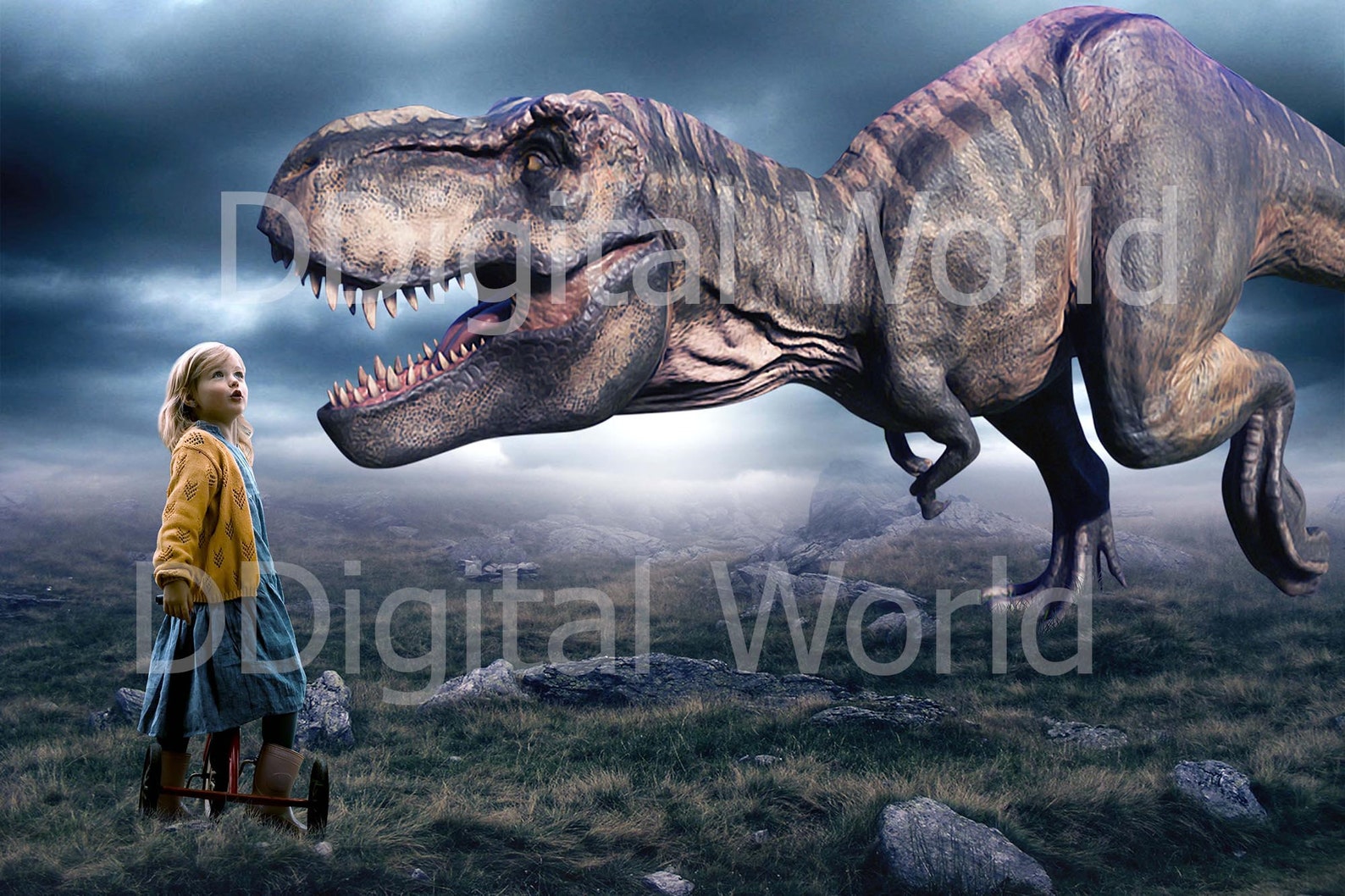 Dinosaur digital background chasing dinosaurs backdrop scary | Etsy