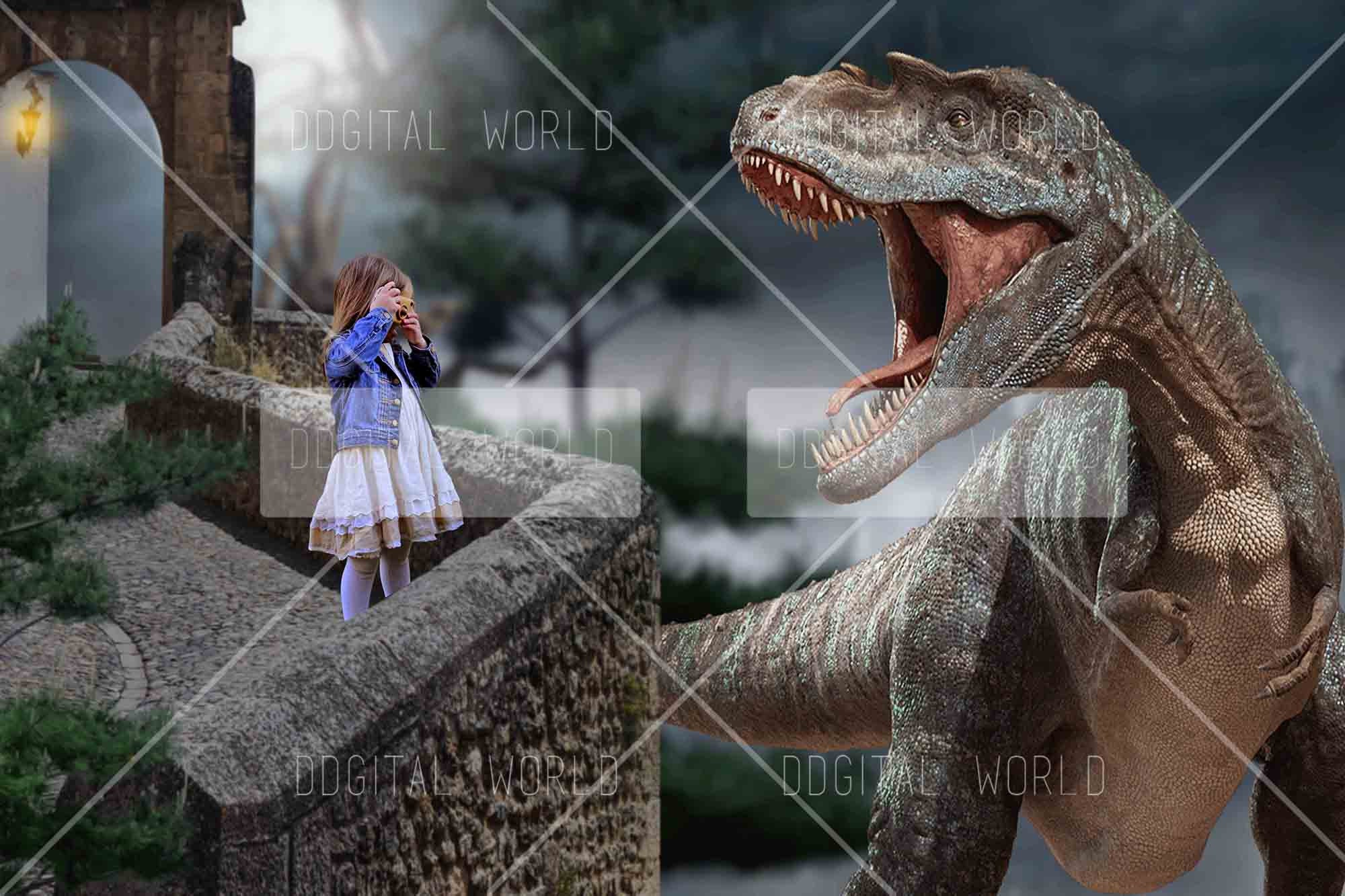 Dinosaur digital background chasing dinosaurs backdrop scary | Etsy