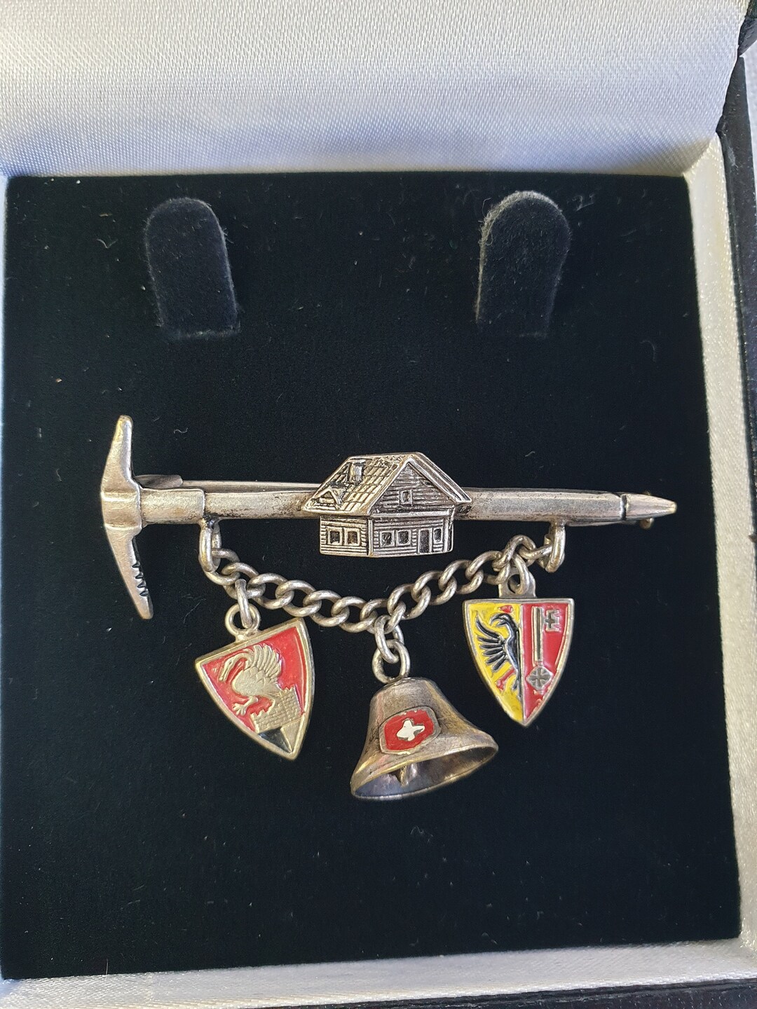 Vintage Swiss Alpine Ice Axe Charm Brooch Hat Pin Lapel Pin Old ...