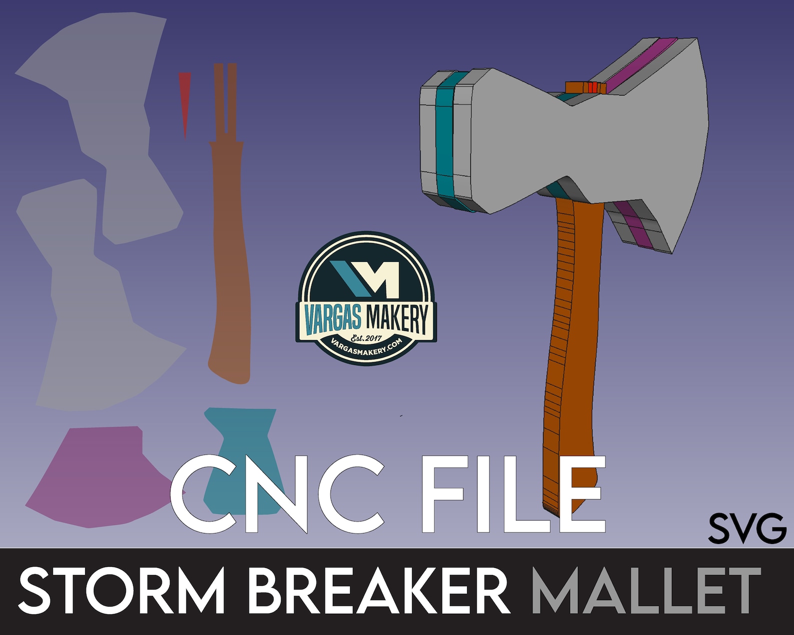 Stormbreaker Mallet SVG File - CNC Mallet Plans - Mallet Template - Etsy