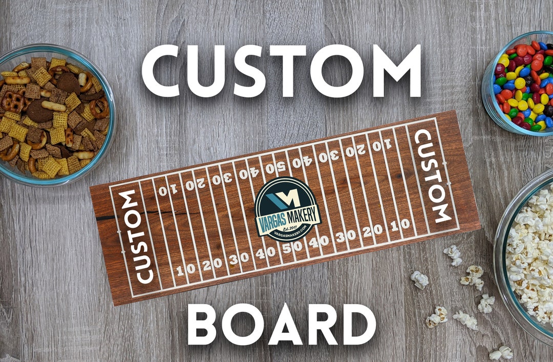 Custom Sports Board - Walnut Wood With Epoxy Resin Serving Board ...