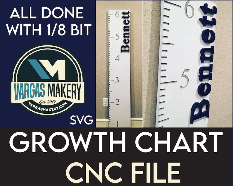 Growth Chart - CNC File - Inches Ruler Template - Etsy