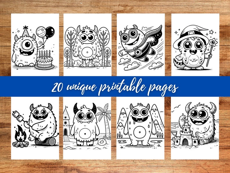 20 Printable Monster Coloring Pages for Kids, Cute Halloween Creatures ...