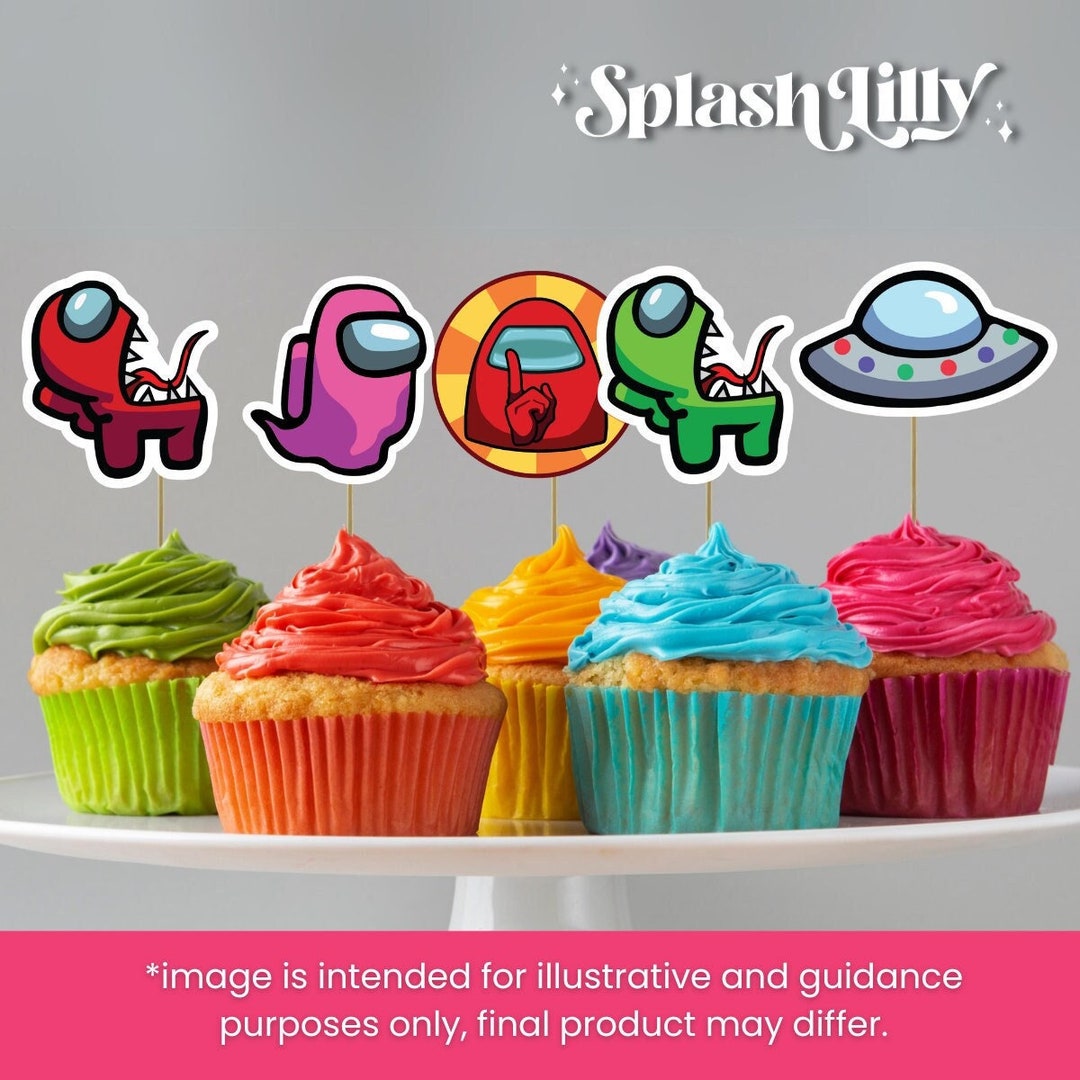 Among Us Imposter Cupcake Topper, Sticker, Party Decoration, Instant ...