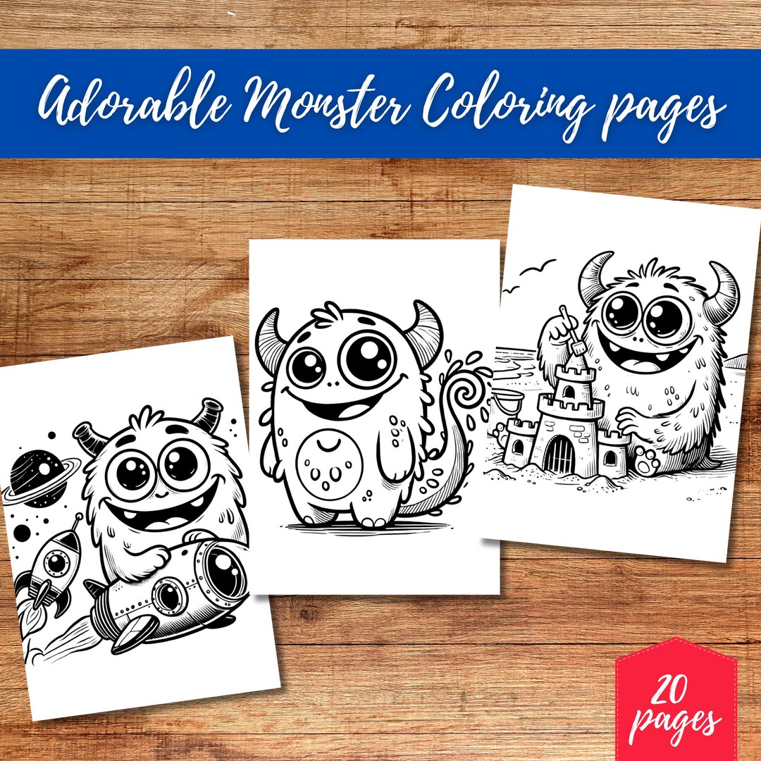 Monster Coloring Pages | 20 Printable Cute Monster Coloring Sheets for ...