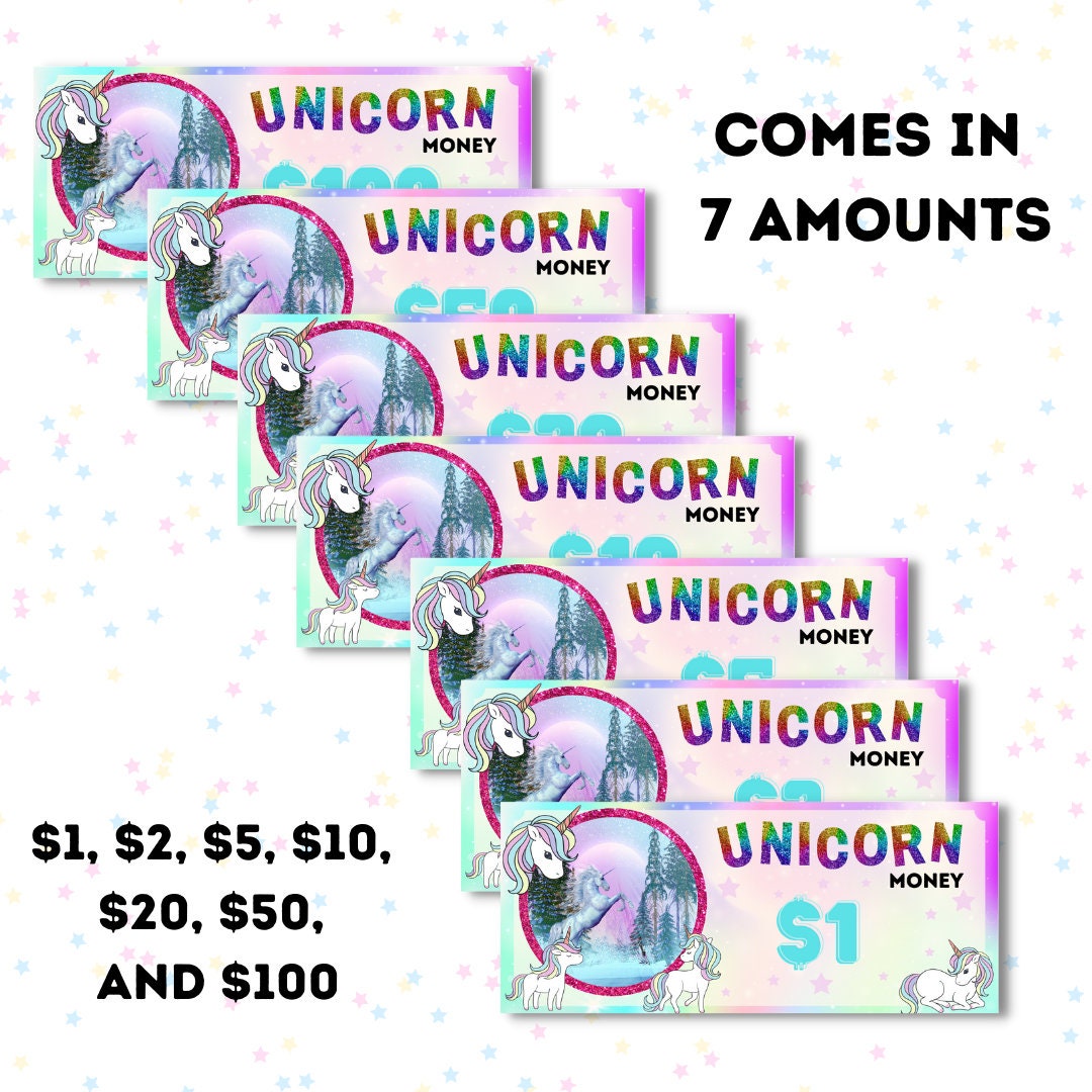 Printable Unicorn Kids Pretend Play Money - Etsy