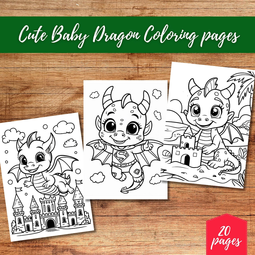 Dragon Coloring Pages | 20 Printable Cute Dragon Coloring Sheets for ...