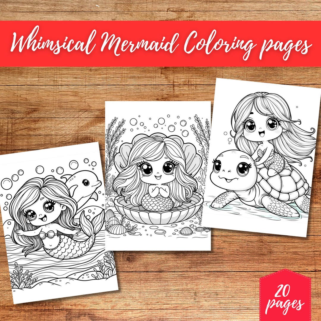 Mermaid Coloring Pages | 20 Printable Cute Mermaid Coloring Sheets for ...