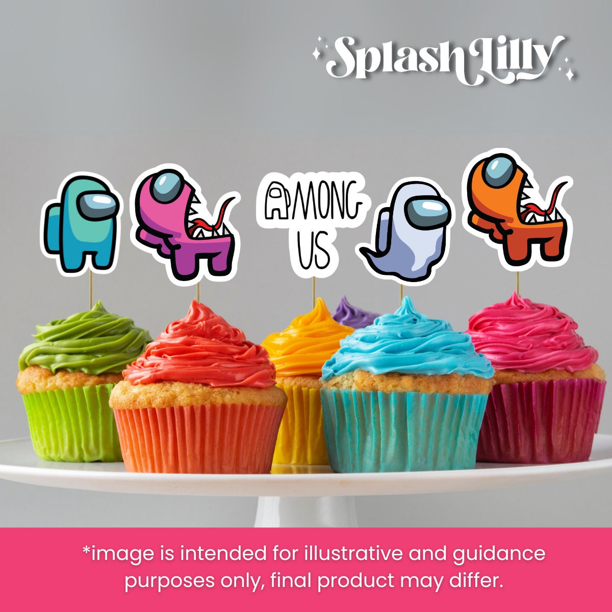 Among Us Imposter Cupcake Topper, Sticker, Party Decoration, Instant ...