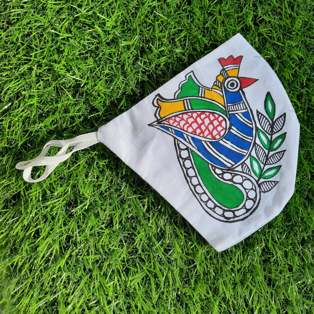 Buy Handmade Hand Painted Mask, Madhubani Painting mithila Face Mask ...