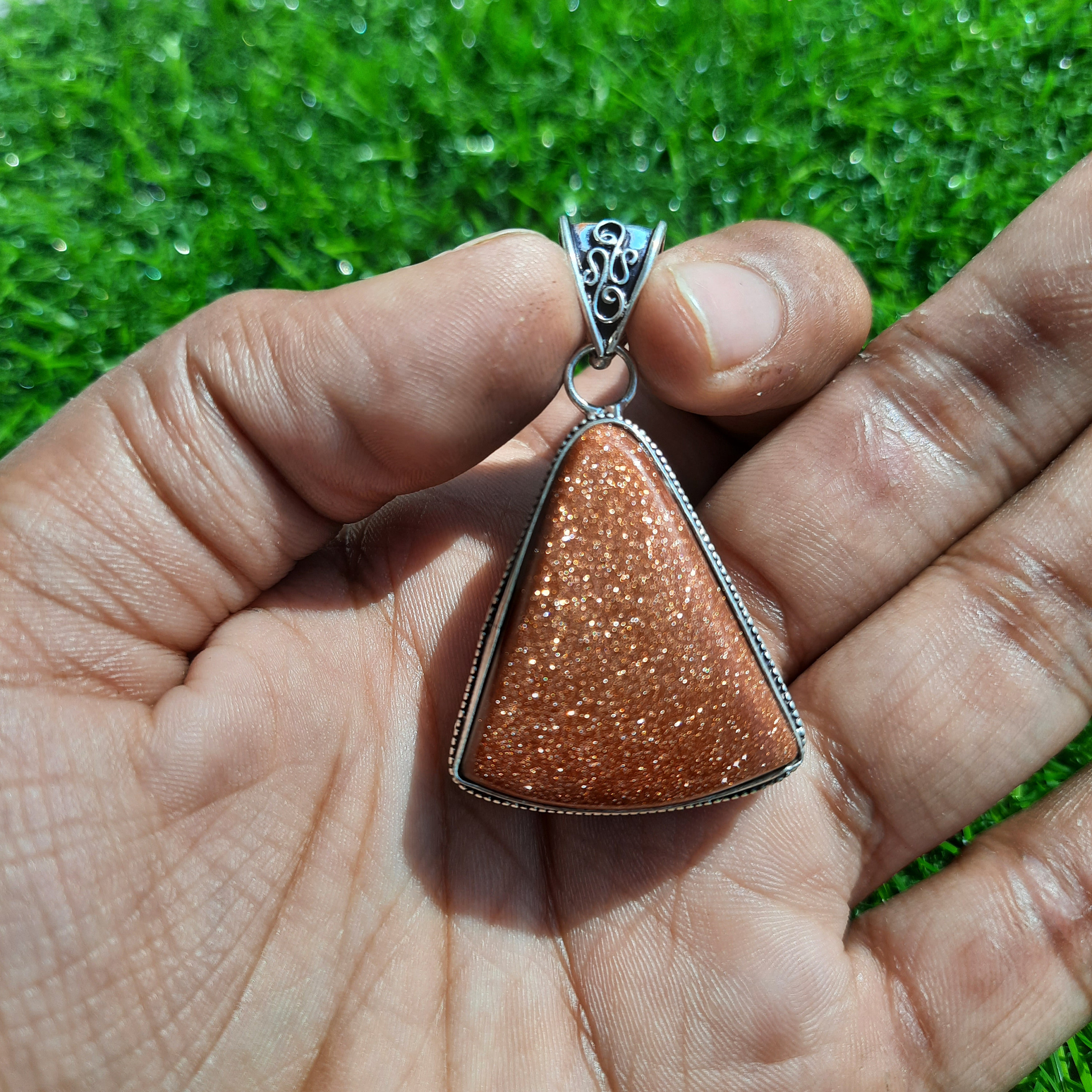 Natural Sun Stone Pendant Gemstone Pendant Ethnic Pendant - Etsy UK