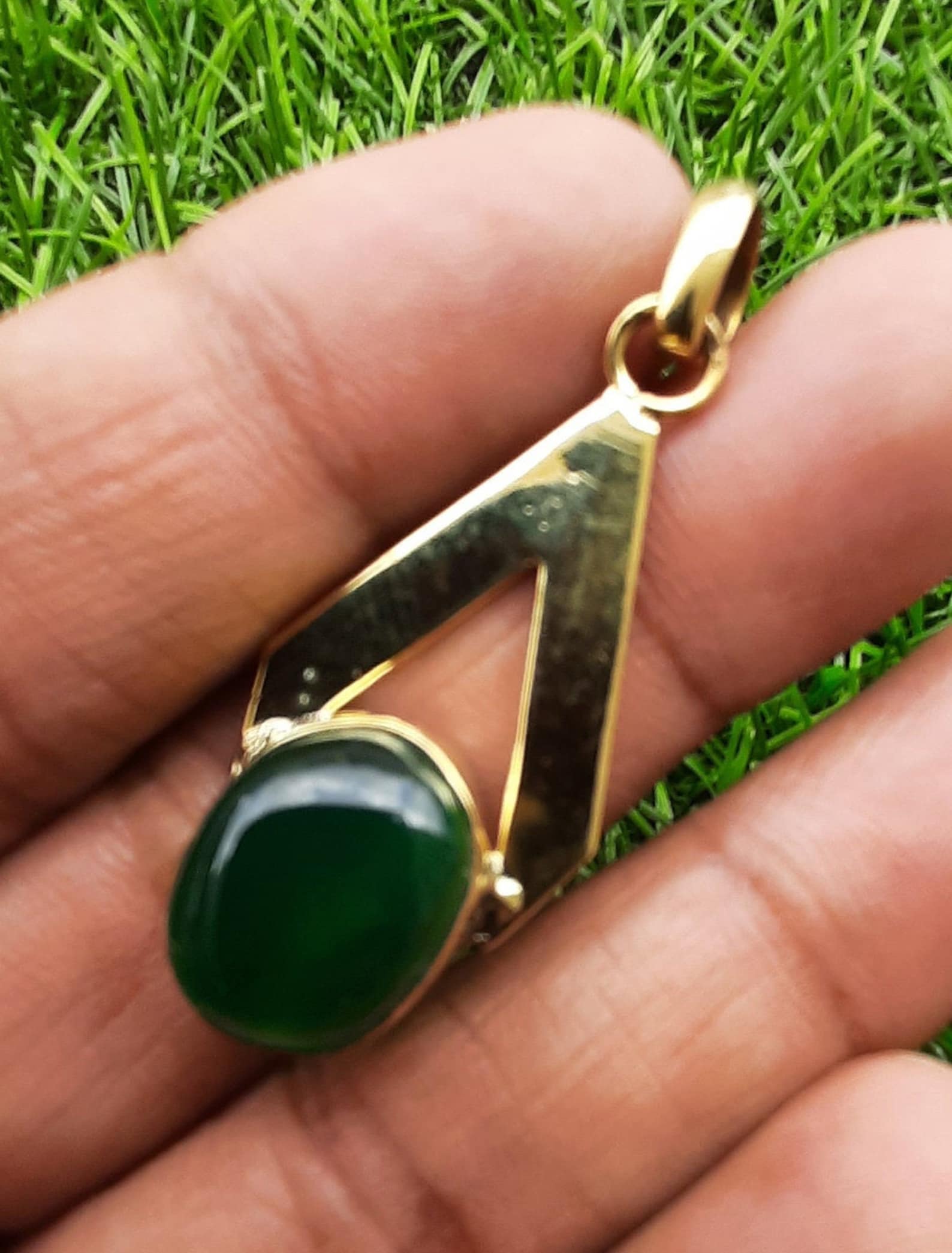 Gold Plated Green Aventurine Pendant Green Aventurine Pendant - Etsy