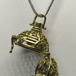 Brass Pendant, Stone Cage Locket Pendant, Round Shape. Good for Gem ...