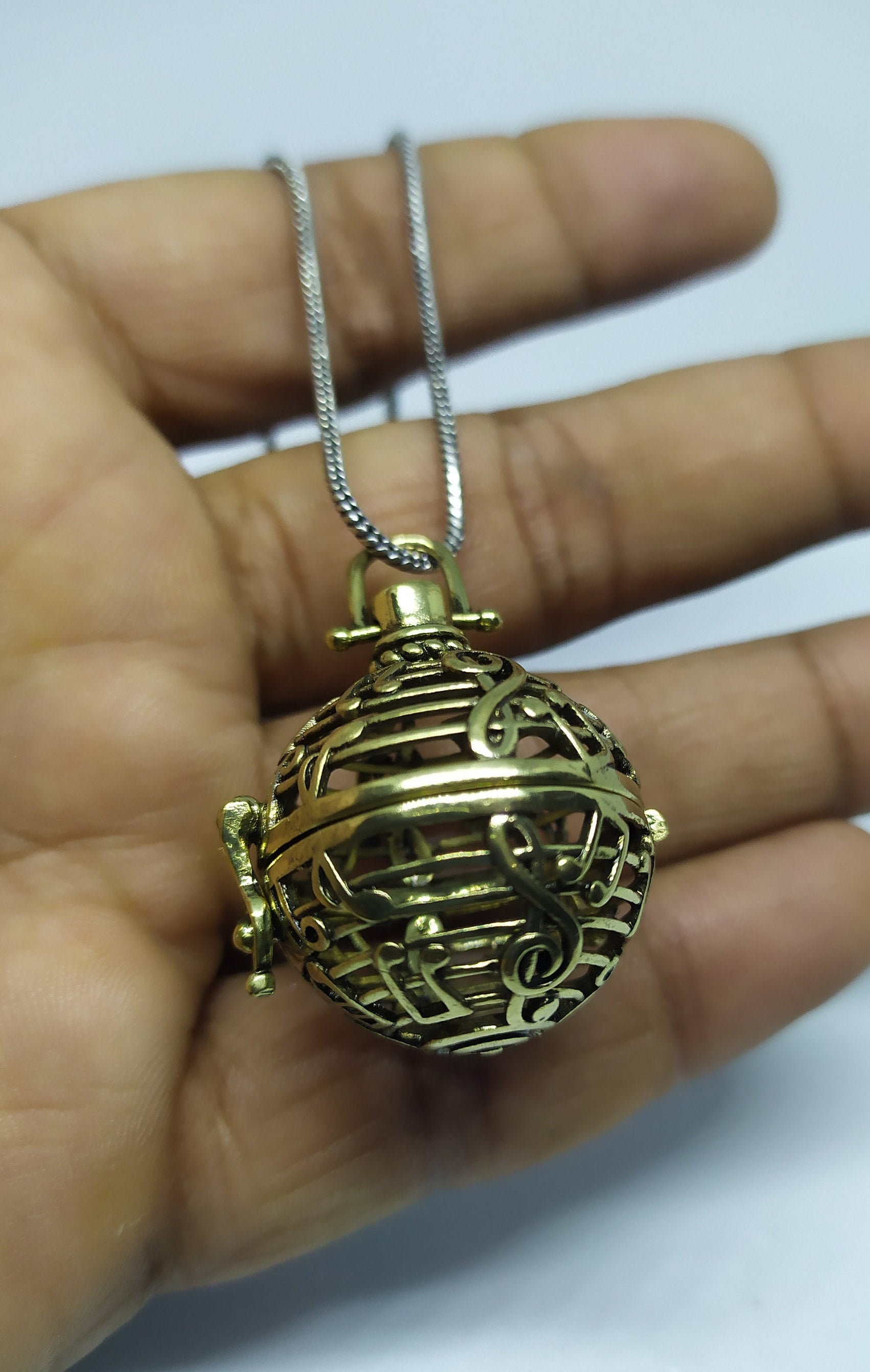 Brass Pendant, Stone Cage Locket Pendant, Round Shape. Good for Gem ...