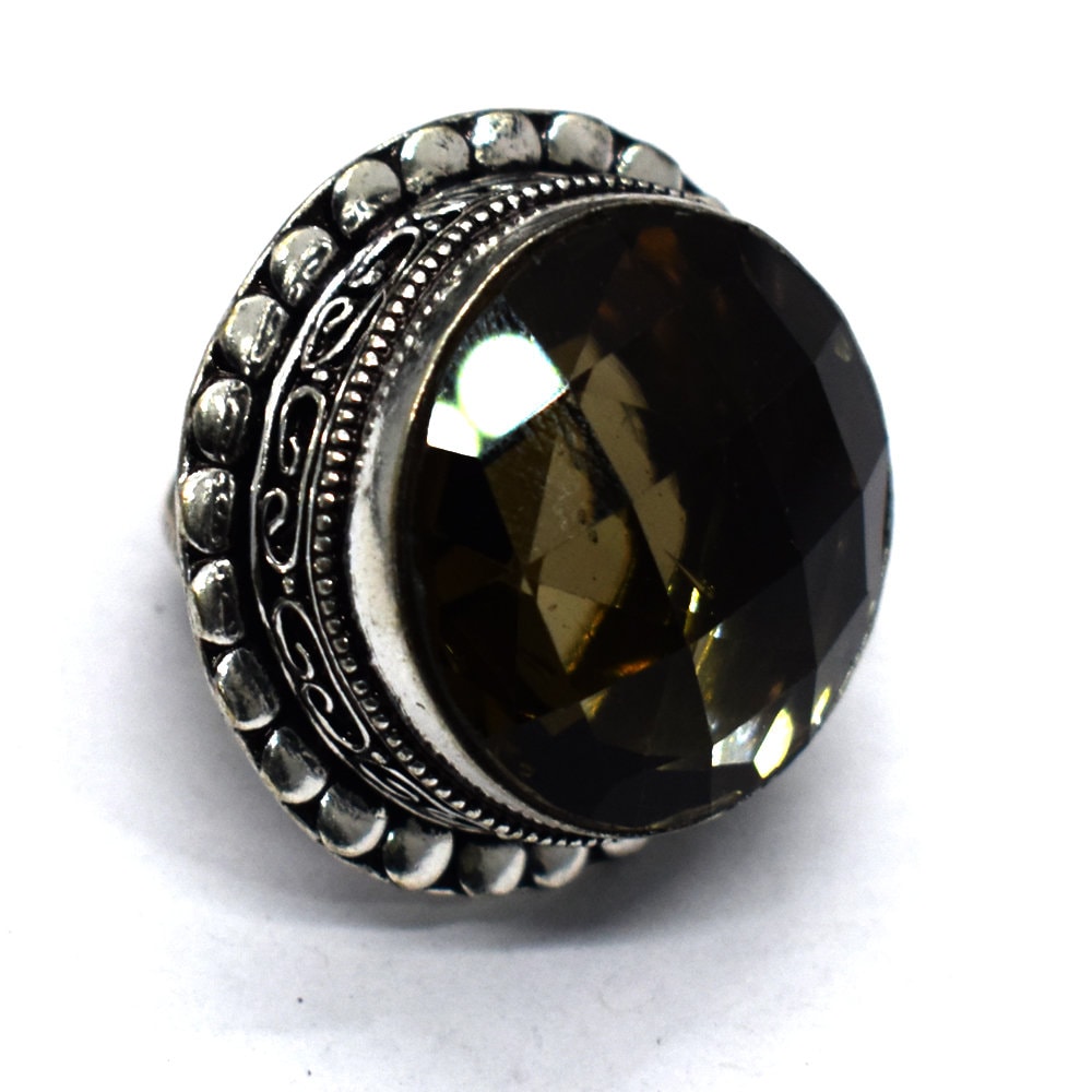 Wedding Gift, Natural Faceted Smoky Quartz Ring, Handmade Ring, Smoky ...
