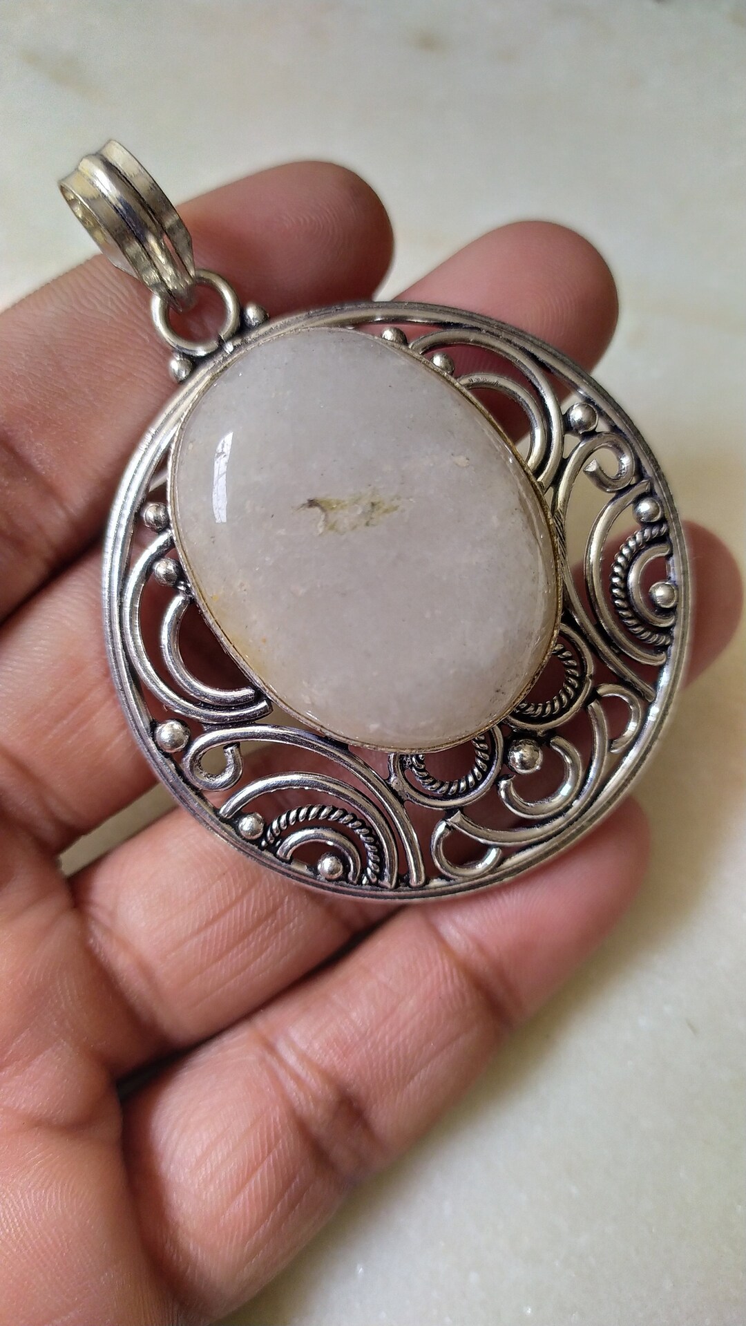 925 Sterling Silver Plated Stone Pendant,most Demanded MOONSTONE ...