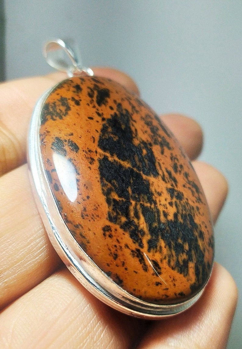 Natural Leopardite Jasper Stone Pendant Plated Stone Pendant - Etsy