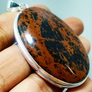 Natural Leopardite Jasper Stone Pendant, Plated Stone Pendant, Stone ...
