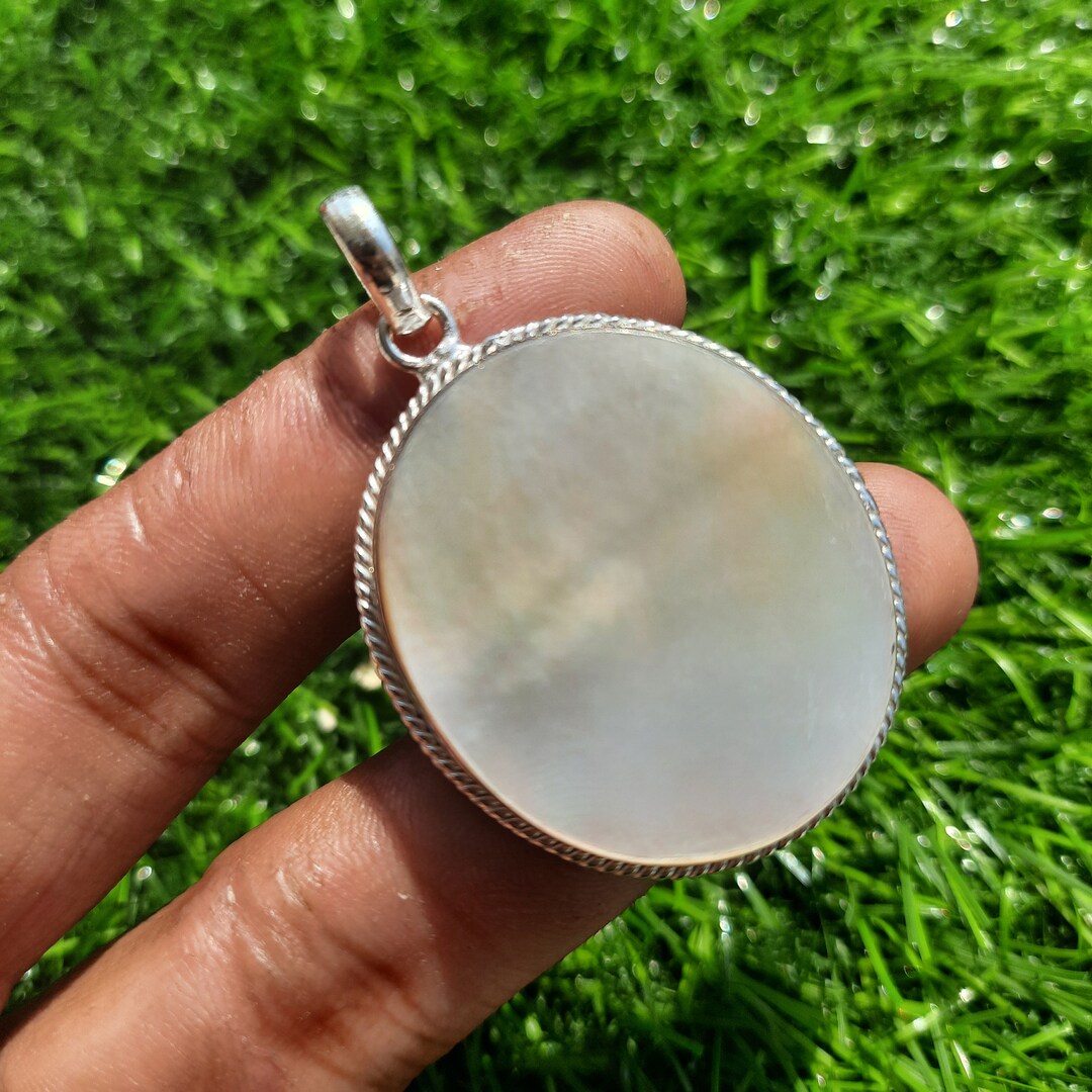 Mother Of Pearl Pendant Mother Of Pearl Gemstone Pendant Handmade Plated Jewelry Pendant 26