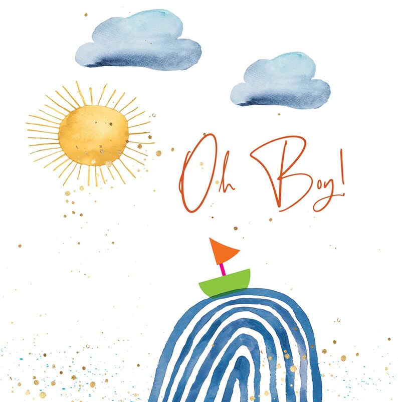 Oh Boy Baby Card, Newborn, Baby Shower, Congratulations, Boy Card - Etsy