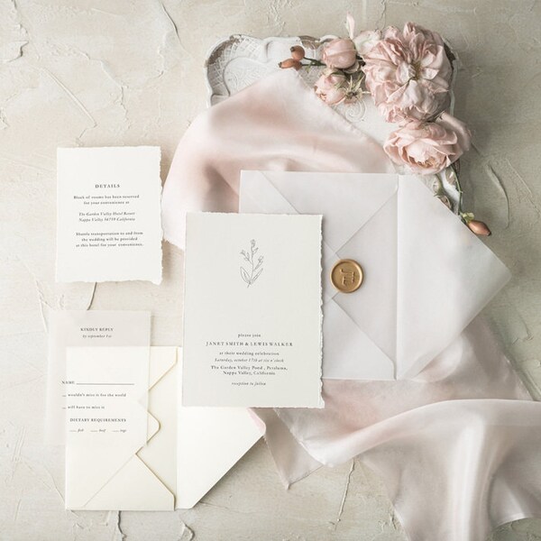 Wedding Invitation Ripped Edges - Etsy