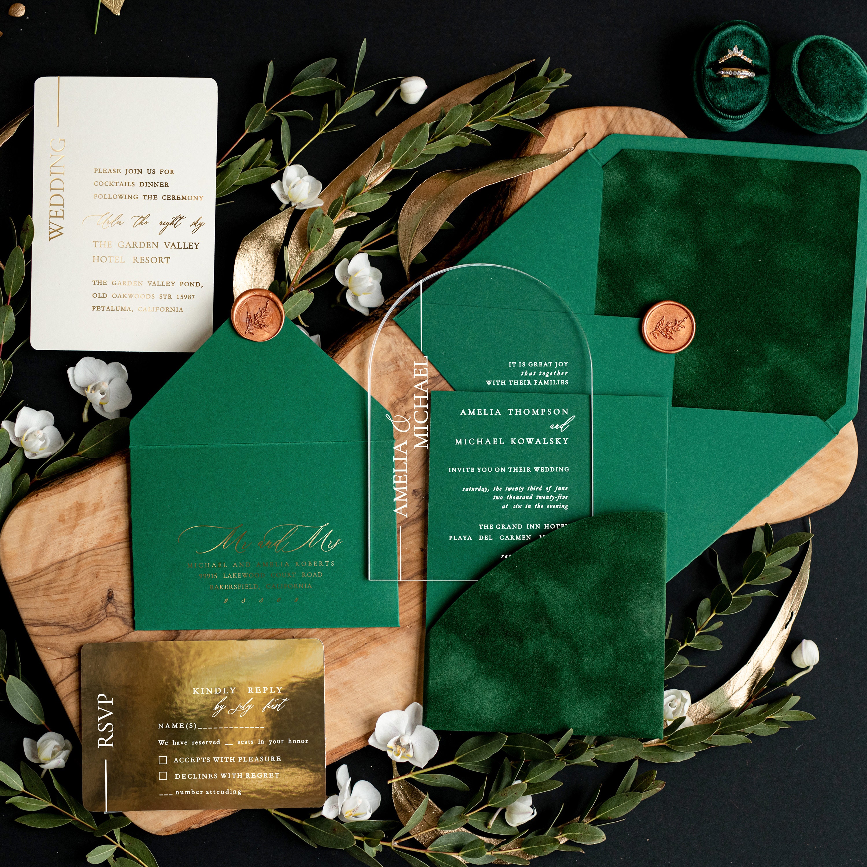 Arch Acrylic Greece Wedding Invitations Luxury Olive Wedding - Etsy