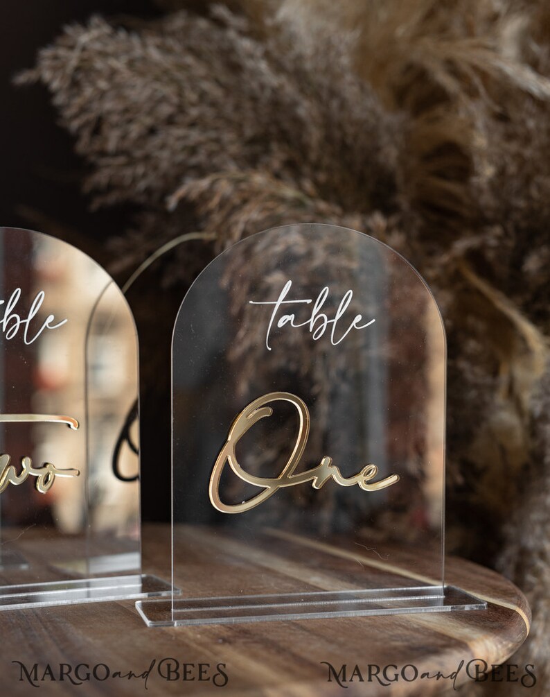Modern Acrylic Gold Bar Menu Sign, Arch Plexi Table Bar Menu, Luxury ...
