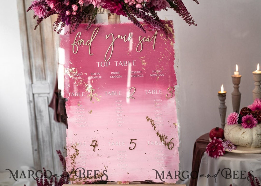 Acrylic Mauve Wedding Welcome Sign Painted Dusty Rose Acrylic Gold ...