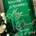 Luxury Green and Gold Wedding Welcome Sign, Emerald Green Acryl Wedding ...