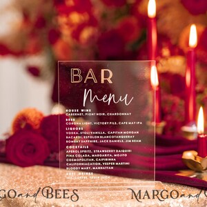 Modern Acrylic Gold Dinner Menu Sign, Simple Plexi Table Menu, Luxury ...