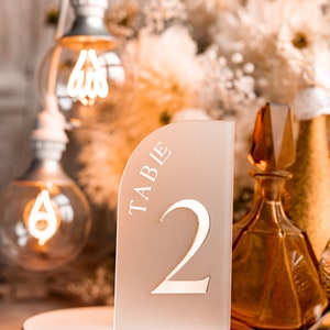 Acrylic Frozen Table Numbers, Frosted Acrylic and Gold Sign, Gold Plexi ...