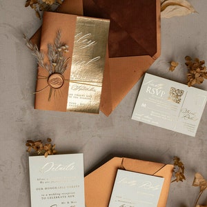 Mirror Gold Acrylic Wedding Invitations Fall Plexi Glass Invites Velvet ...