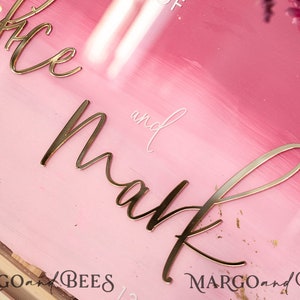 Acrylic Mauve Ombre Wedding Welcome Sign Painted Acrylic Gold Wedding ...
