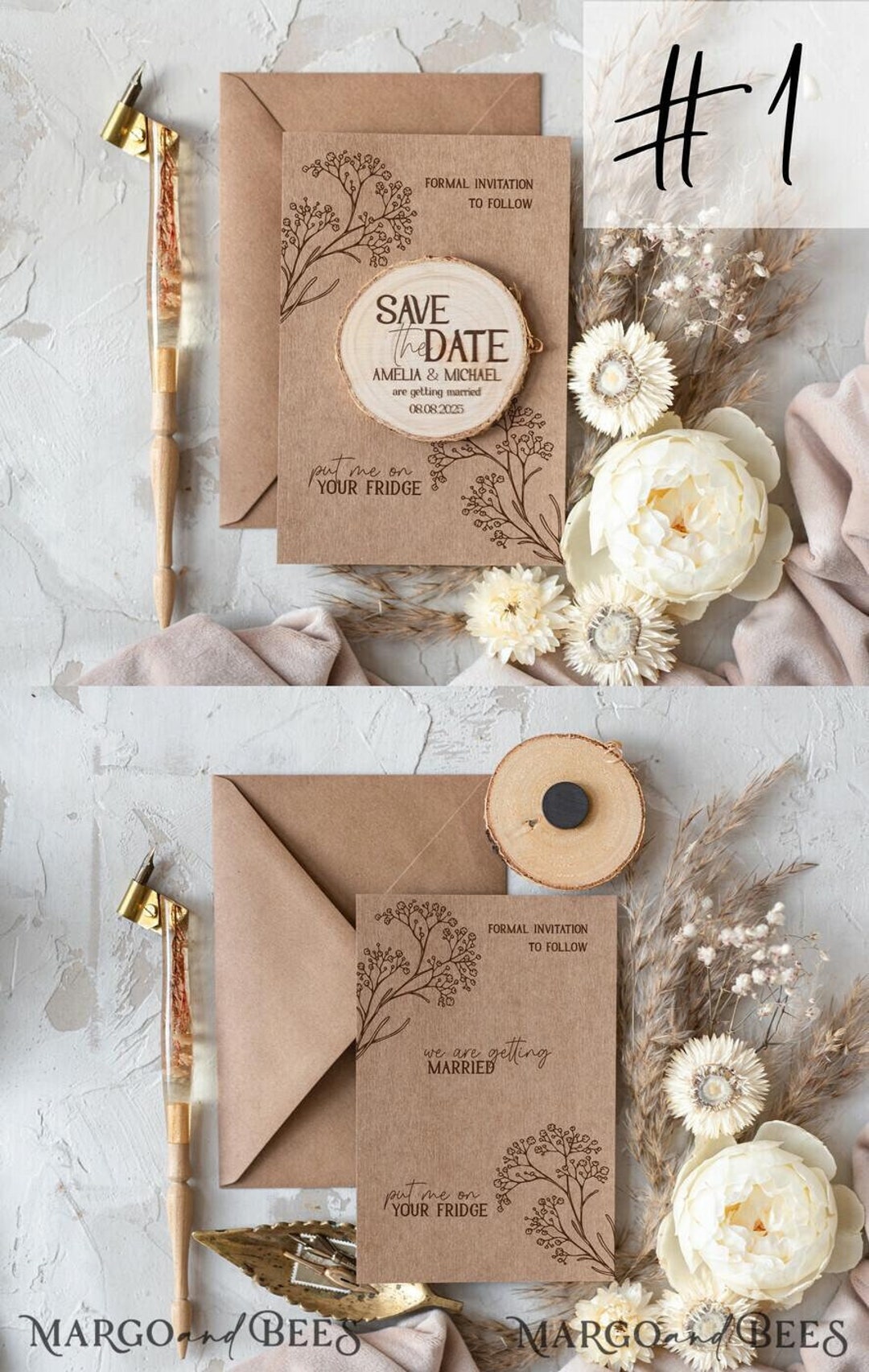 Rustic Save the Date Magnet & Card Modern Craft Save Our Date Wood ...