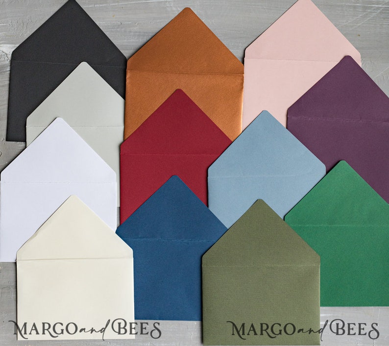 Custom Colors Handmade Envelopes With Velvet Liner, Elegant Envelopes ...