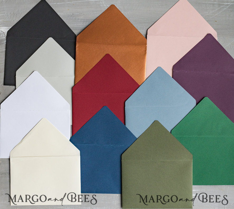 Custom Colors Handmade Envelopes With Velvet Liner, Elegant Envelopes ...
