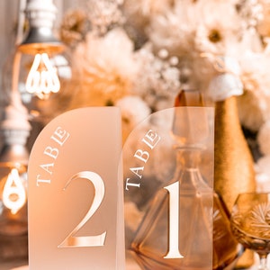 Acrylic Frozen Table Numbers, Frosted Acrylic and Gold Sign, Gold Plexi ...
