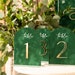 Arch Table Number, Luxury Green Velvet Arched Table Numbers With ...
